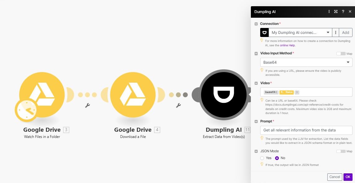 How to Extract Data from Videos Using Dumpling AI and Make.com